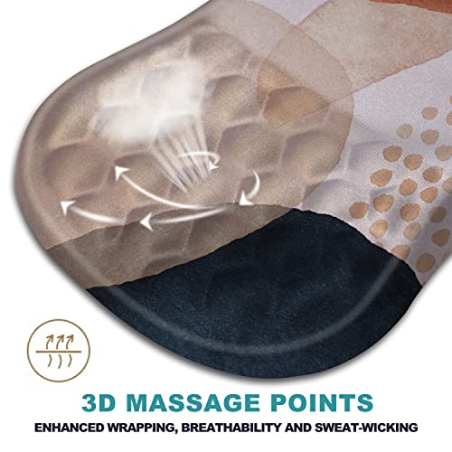 Ergonomic Mouse Pad with Wrist Rest Support, Massage Design Mouse pad Relief Carpal Tunnel Pain, Entire Memory Foam Non-Slip Mouse Pad, Computer Mouse Pads for Wireless Mouse Pad, Cool Boho Stone