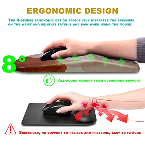 Ergonomic Mouse Pad with Wrist Rest Support, Massage Design Mouse pad Relief Carpal Tunnel Pain, Entire Memory Foam Non-Slip Mouse Pad, Computer Mouse Pads for Wireless Mouse Pad, Cool Boho Stone