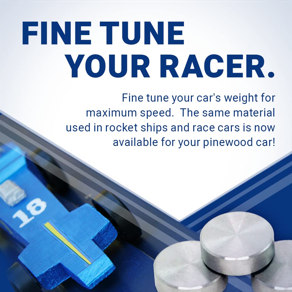 Pinewood Car Derby Tungsten Weight 3-Pack - 1.59oz Each, 0.87" Dia. x 0.28" Wide