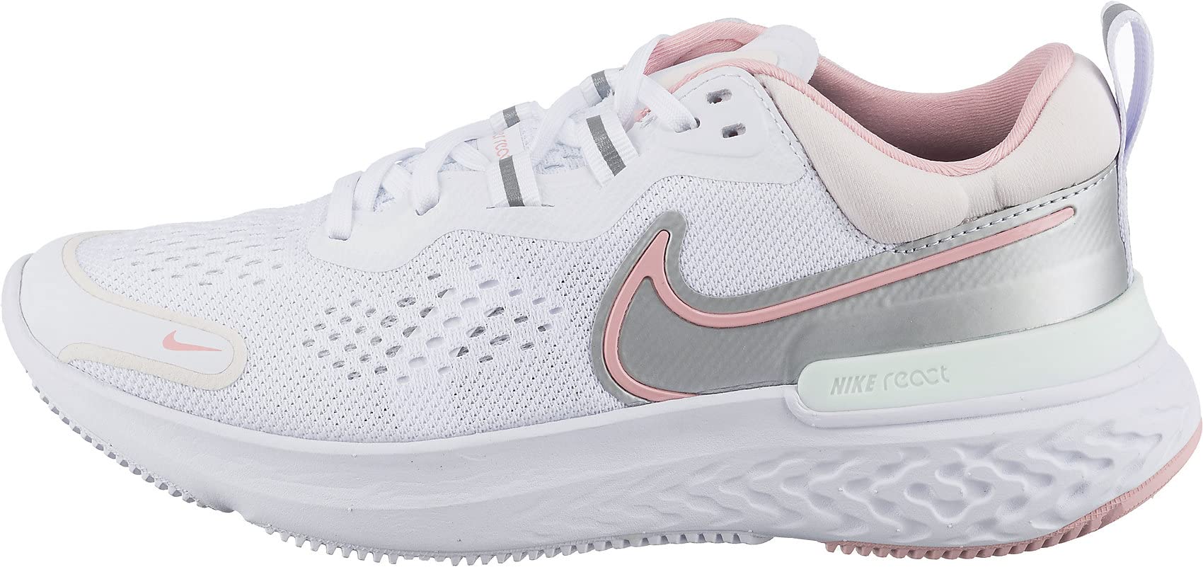 Nike Women's Low-Top Sneakers, White Pink Glaze Light Soft Pi, 8.5 US