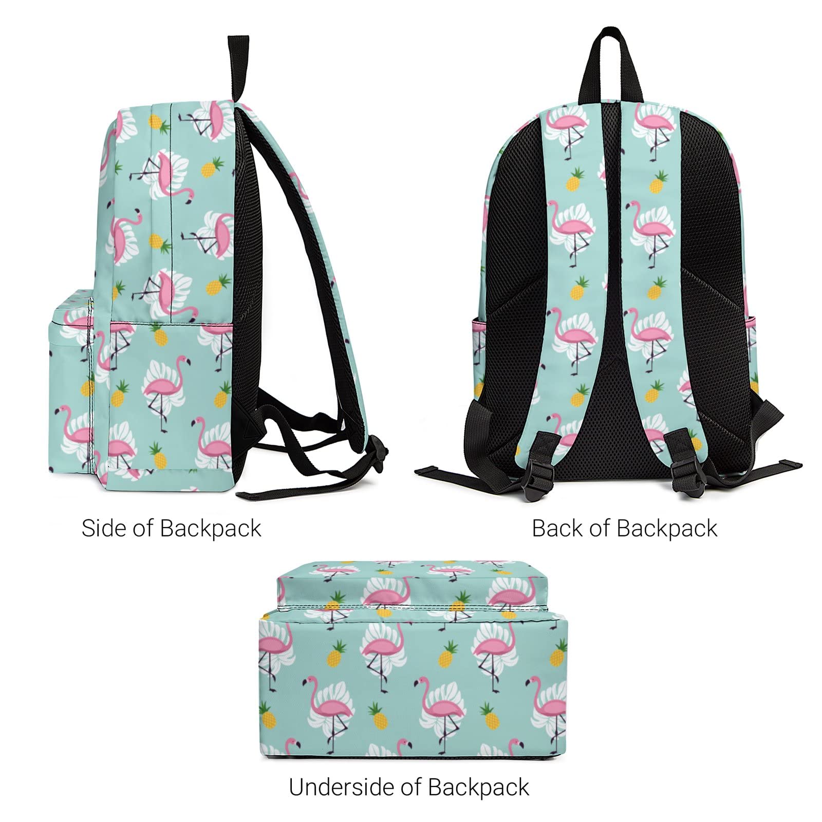 Ewobicrt Flamingo Pineapple Backpack 16.7 inch Large Cute Laptop Bag Casual Daypack Bookbag for Work Travel Camping