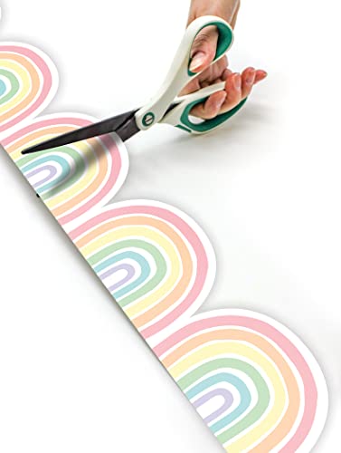 Teacher Created Resources Pastel Pop Rainbows Die-Cut Rolled Border Trim - 50ft - Decorate Bulletin Boards, Walls, Desks, Windows, Doors, Lockers, Schools, Classrooms, Homeschool & Offices