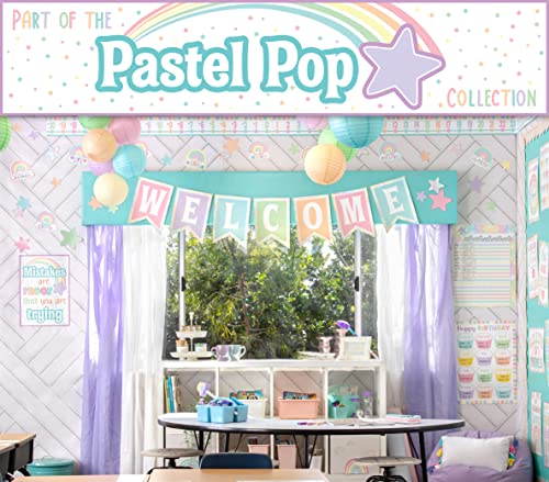 Teacher Created Resources Pastel Pop Rainbows Die-Cut Rolled Border Trim - 50ft - Decorate Bulletin Boards, Walls, Desks, Windows, Doors, Lockers, Schools, Classrooms, Homeschool & Offices