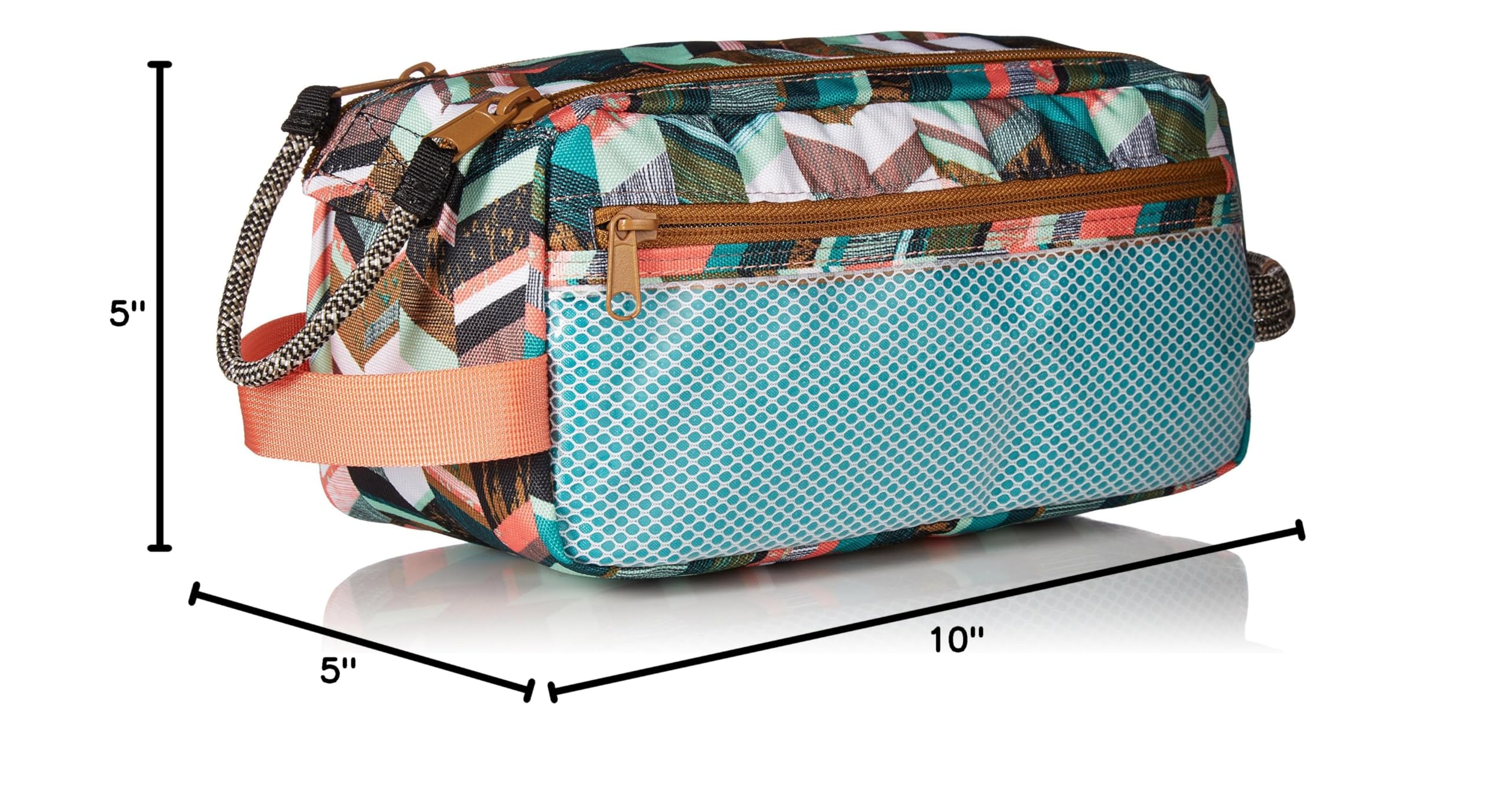 KAVU Grizzly Kit Accessory Bag Padded Lightweight Travel Case - Coastal Blocks