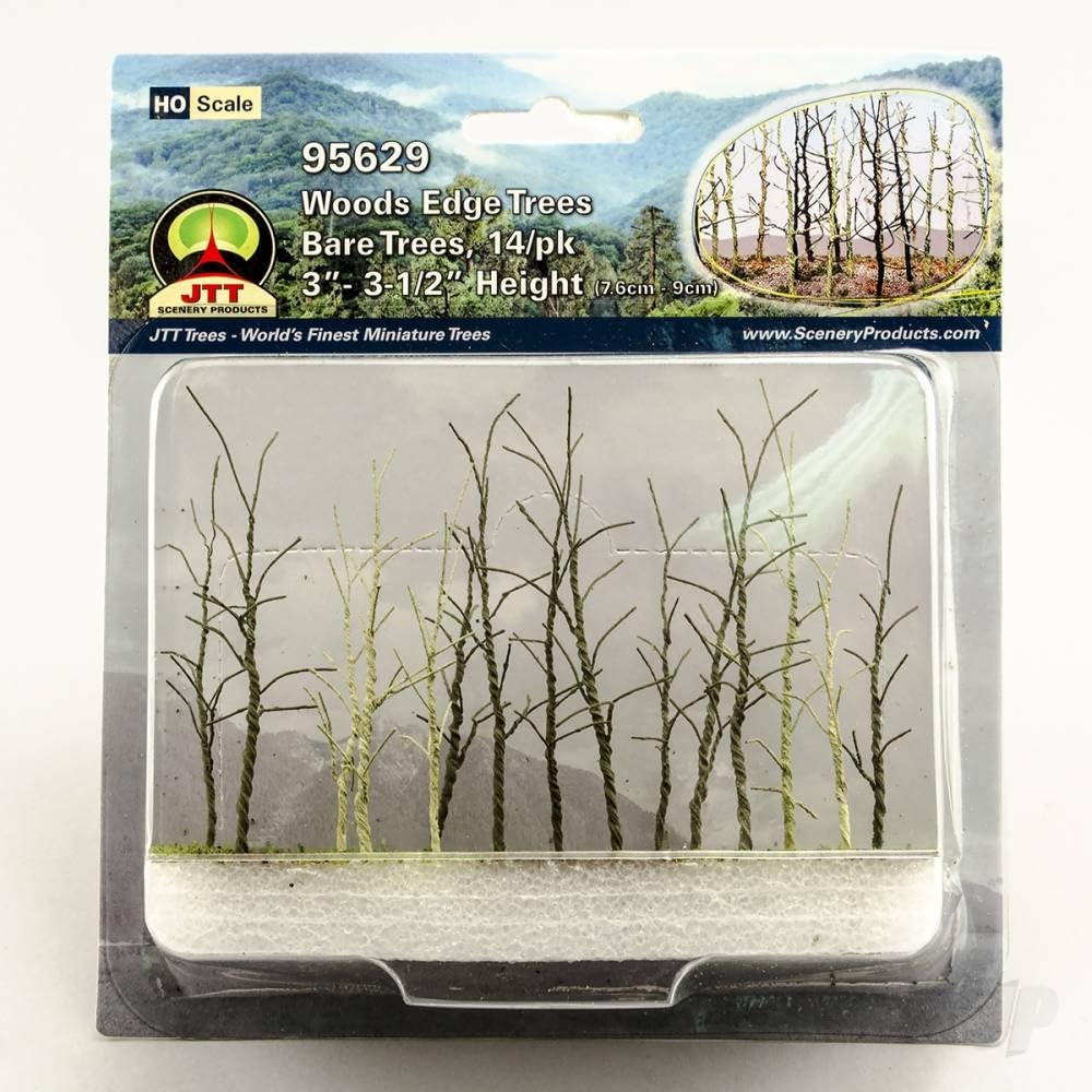 Woods Edge Trees Bare 3'' to 3.5'' HO-scale 14/pk