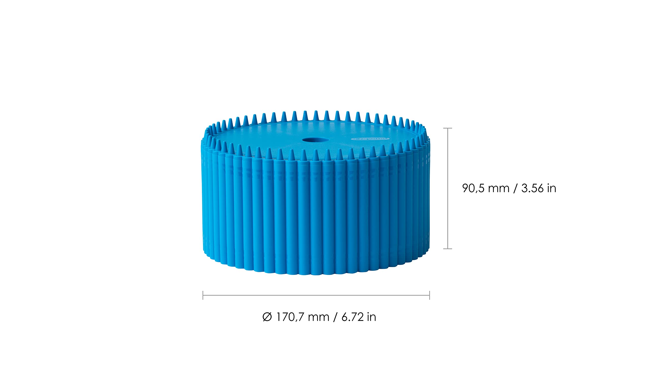 Crayola Round Storage Box - Creative Kids Art Storage Container With Lid For Storing Pens, Pencils, Crayons And Other Craft Supplies, Cerulean, Kids 3+ Years