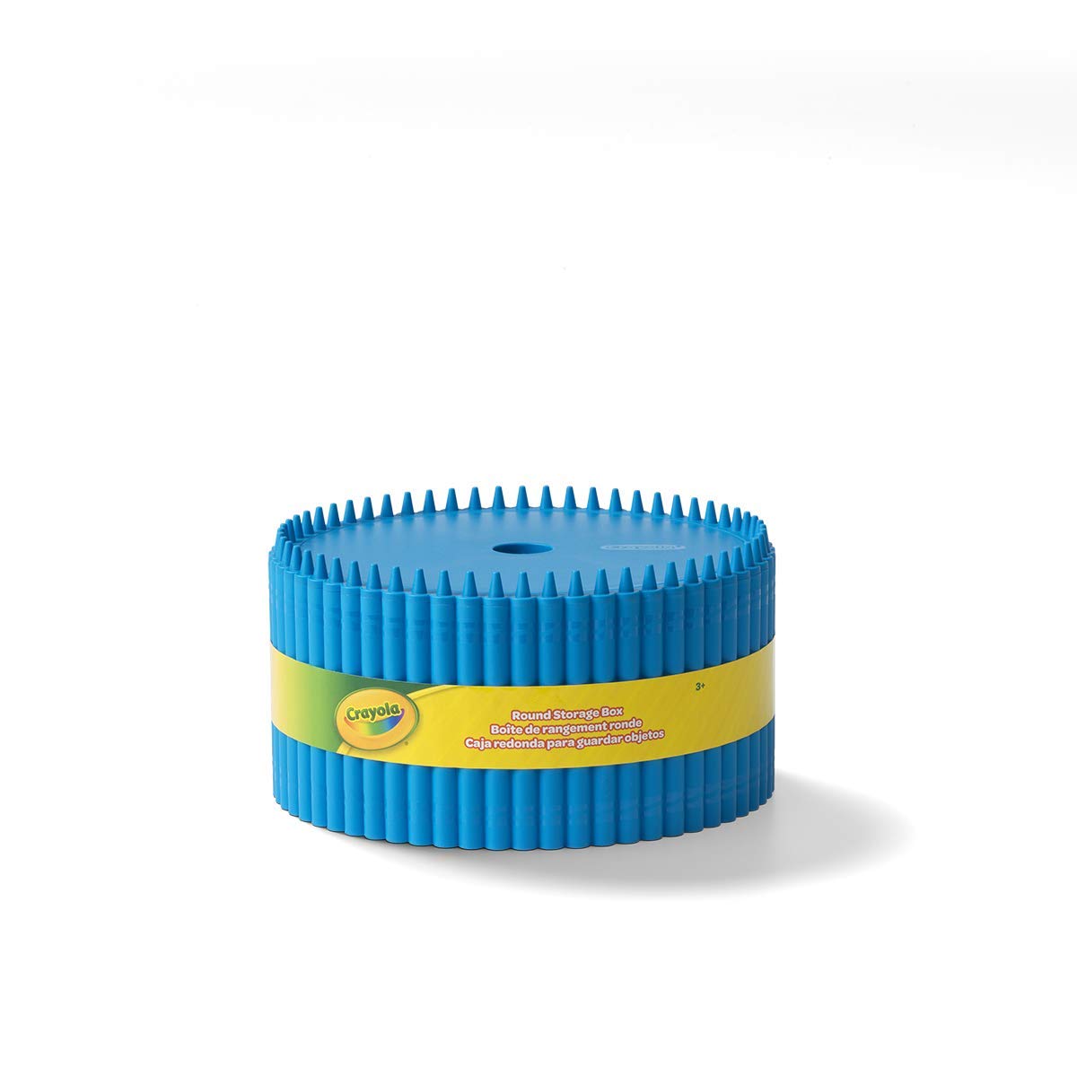 Crayola Round Storage Box - Creative Kids Art Storage Container With Lid For Storing Pens, Pencils, Crayons And Other Craft Supplies, Cerulean, Kids 3+ Years