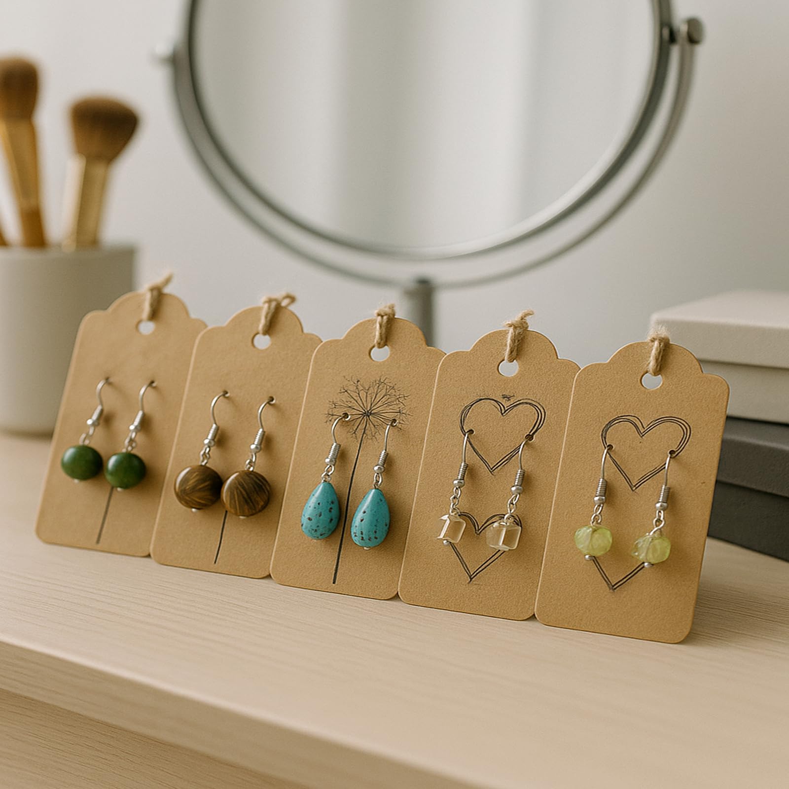 200PCS Kraft Paper Gift Tags with String, Blank Gift Bags Tags Price Tags(Brown)
