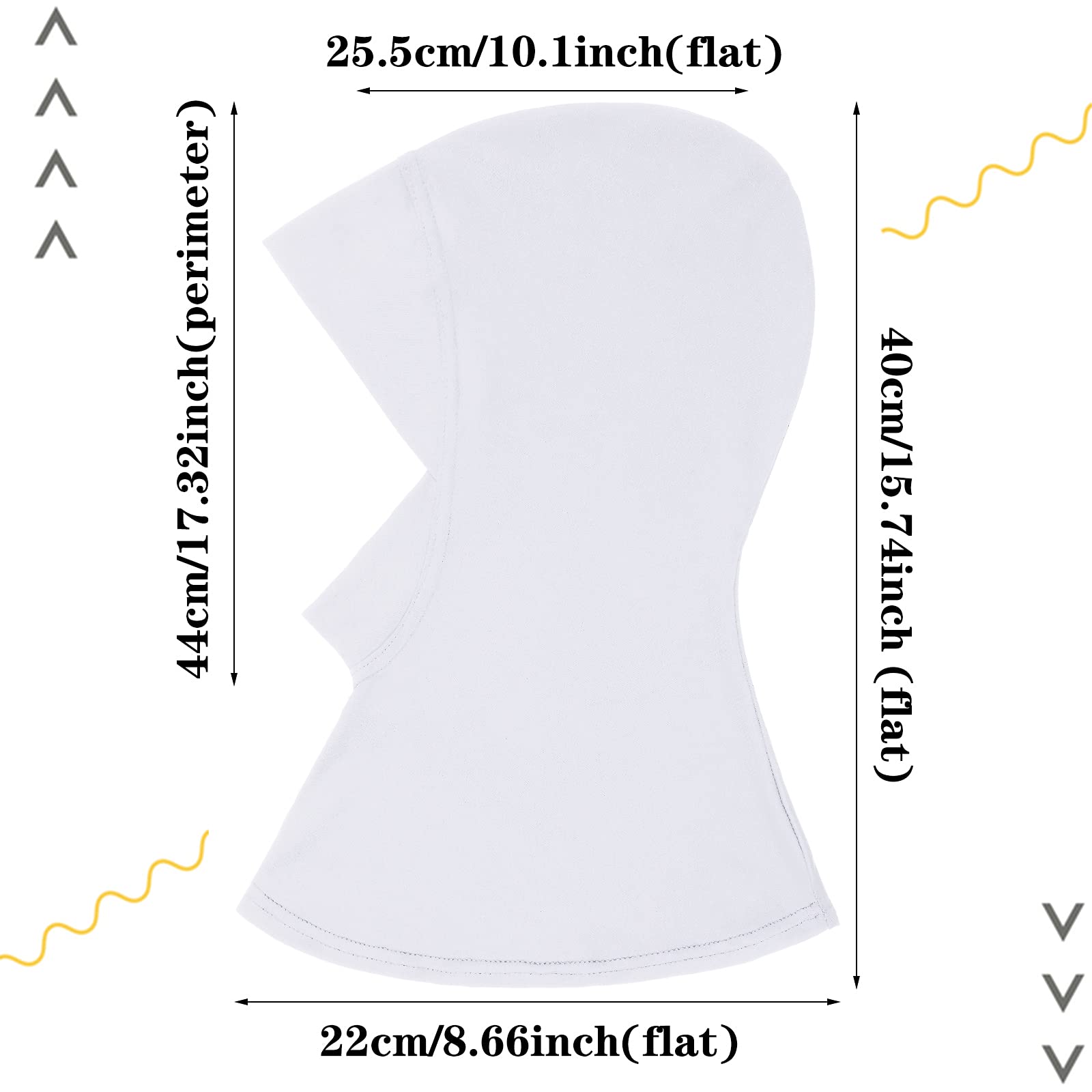2 Pieces Modal Hijab Cap Adjustable Muslim Stretchy Turban Full Cover Shawl Cap Full Neck Coverage for Lady (White)