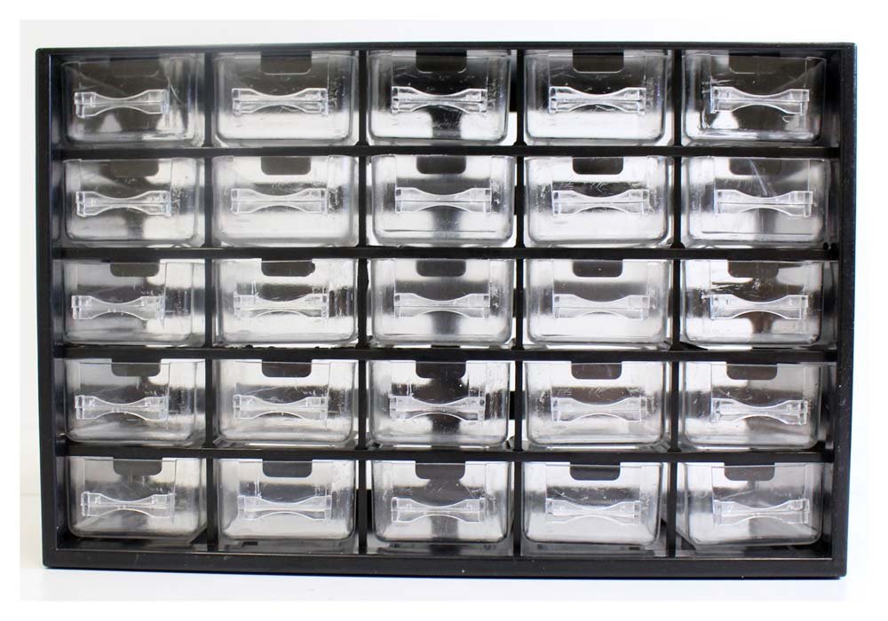 STOW AWAY 25 Drawer Small Parts Organizer Unit: TJ05-08725