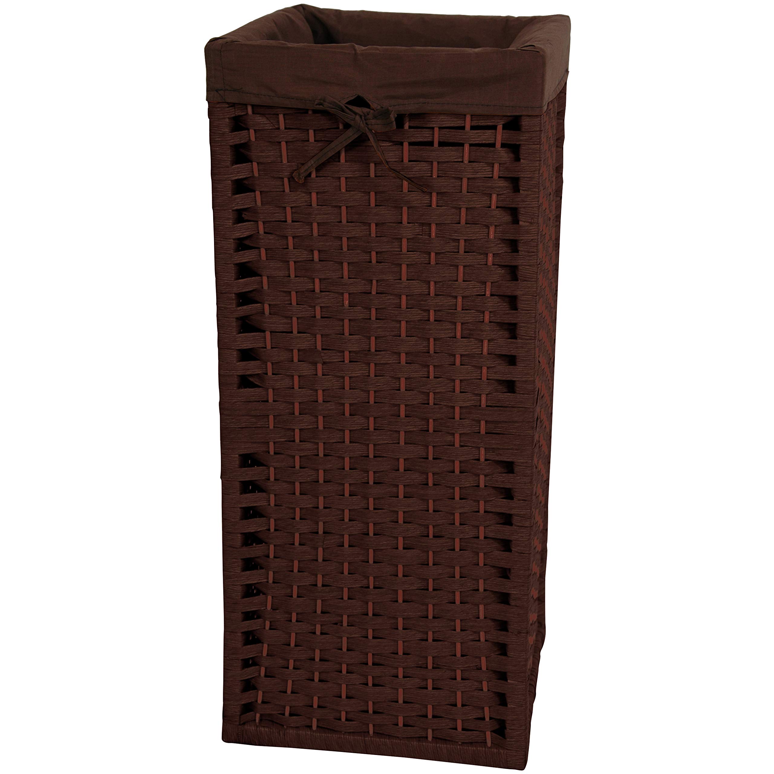 Oriental Furniture 28" Natural Fiber Laundry Hamper - Mocha
