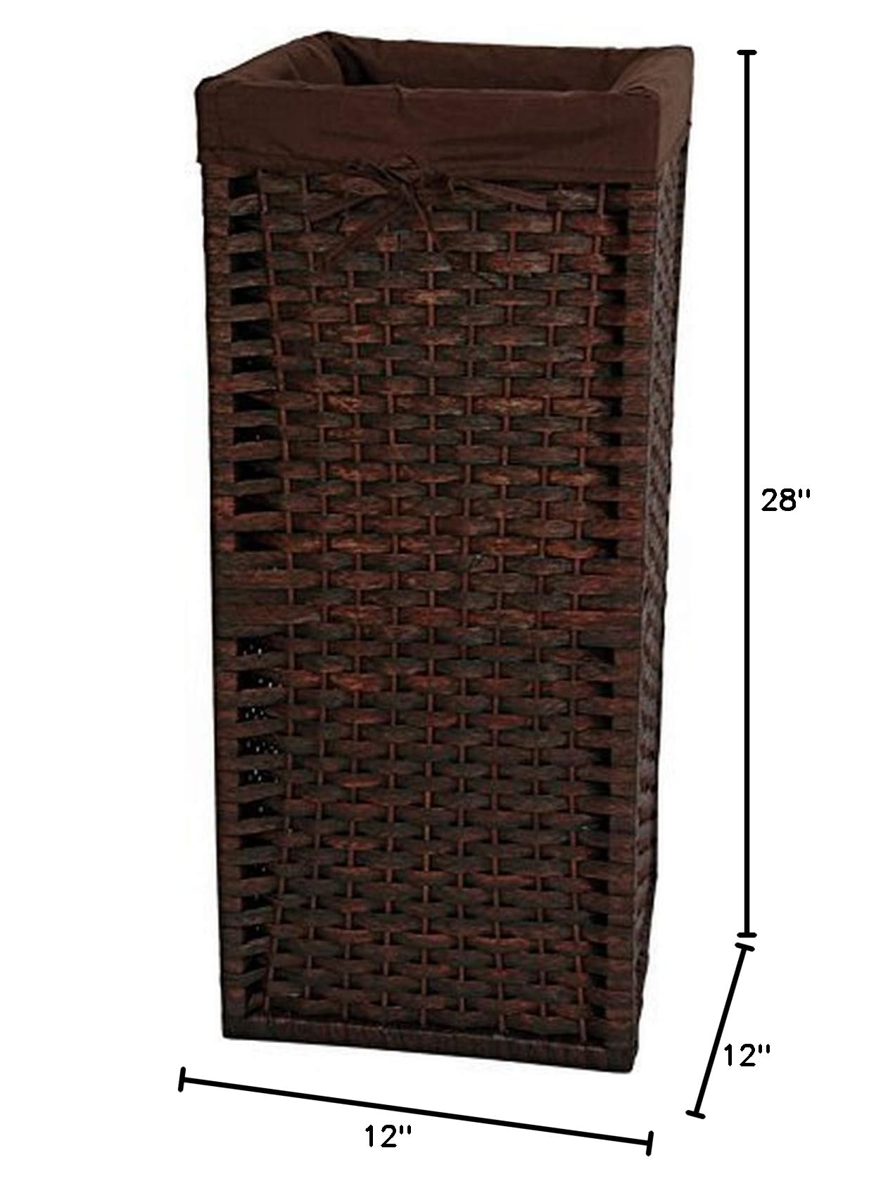 Oriental Furniture 28" Natural Fiber Laundry Hamper - Mocha