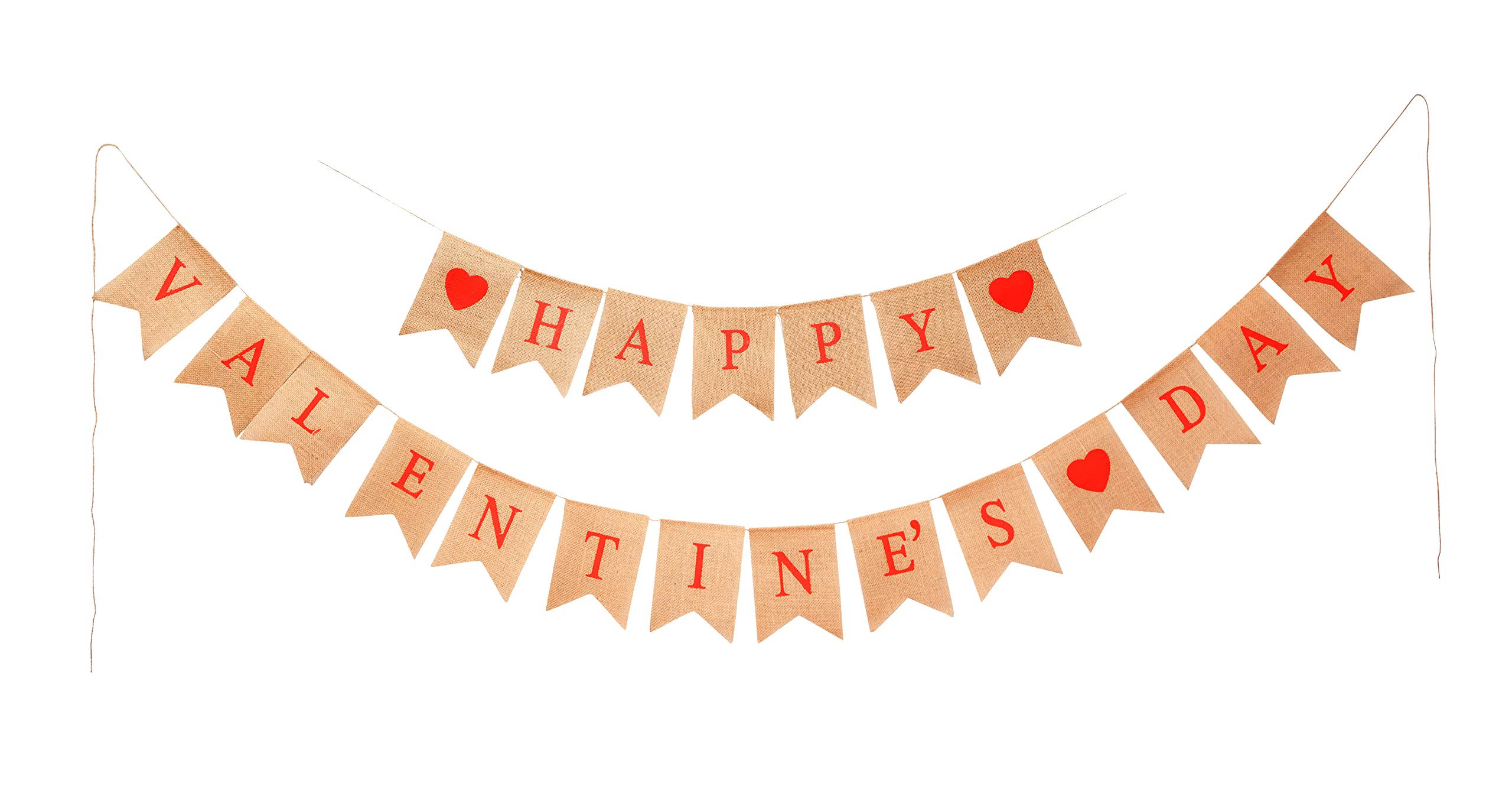 Mandala Crafts Happy Valentines Day Banner Valentines Day Decor - Burlap Happy Valentines Day Sign Decoration - Heart Valentine Garland for Fireplace Mantel