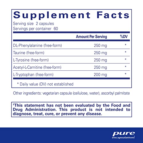 Pure Encapsulations Cognitive Aminos | Hypoallergenic Supplement for Cognitive Function Support | 120 Capsules