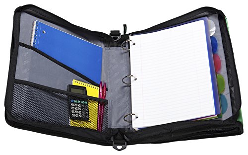 Case-it Z-Binder Two-in-One 1.5-Inch D-Ring Zipper Binders, Red