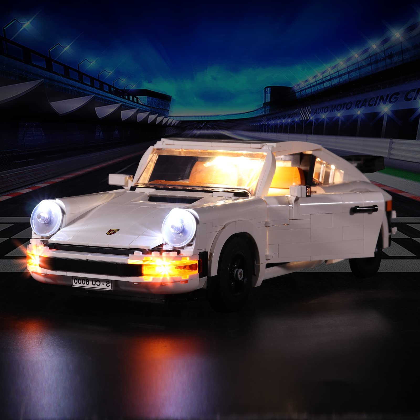 Bourvill LED Lights Kit for Lego Porsche 911 (10295) - Lights Set Compatible with Lego 10295 Set -Classic Version (Lights Kit without Model)