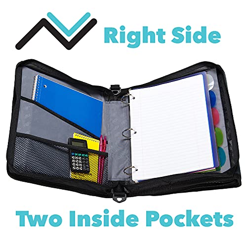 Case-it Z-Binder Two-in-One 1.5-Inch D-Ring Zipper Binders, Red