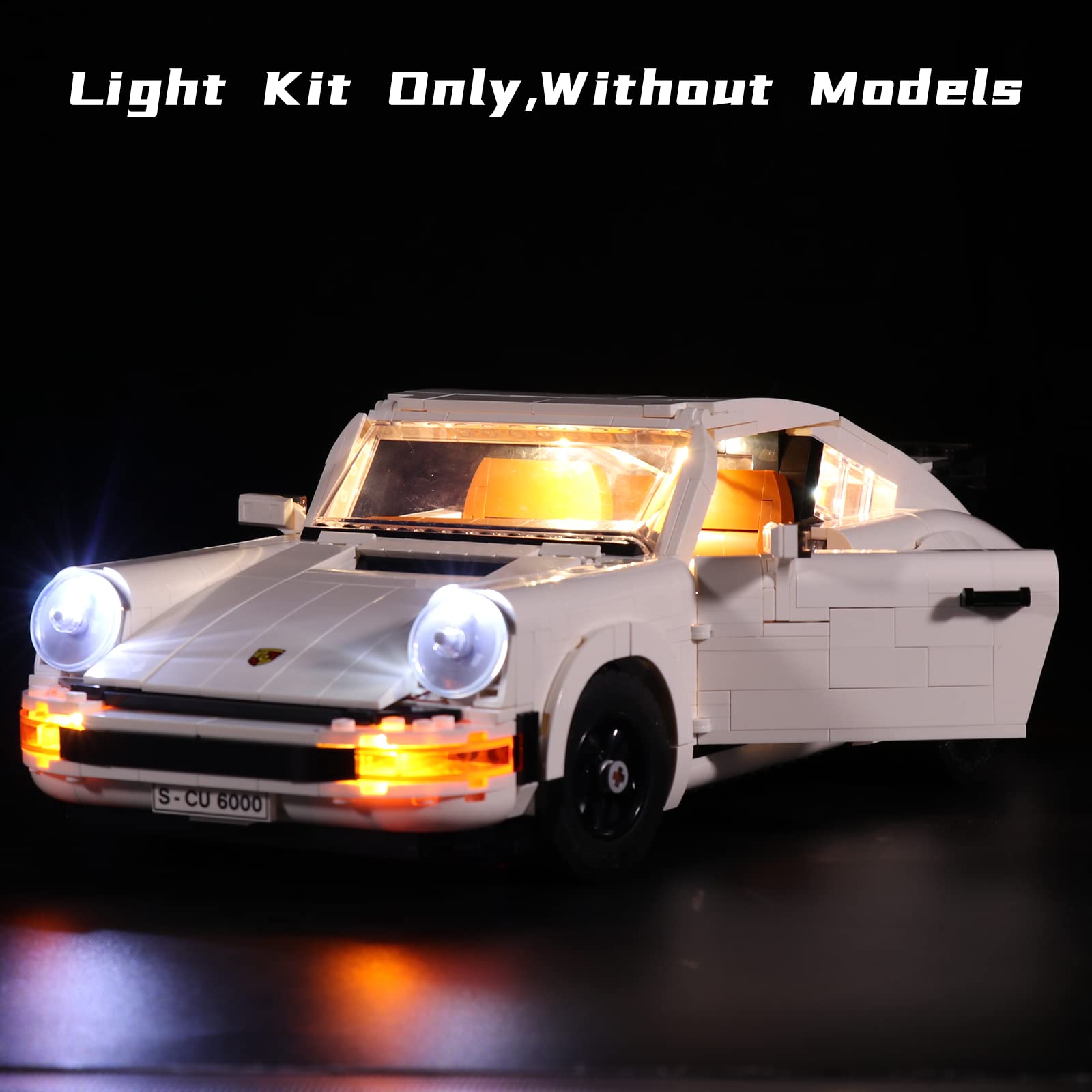 Bourvill LED Lights Kit for Lego Porsche 911 (10295) - Lights Set Compatible with Lego 10295 Set -Classic Version (Lights Kit without Model)