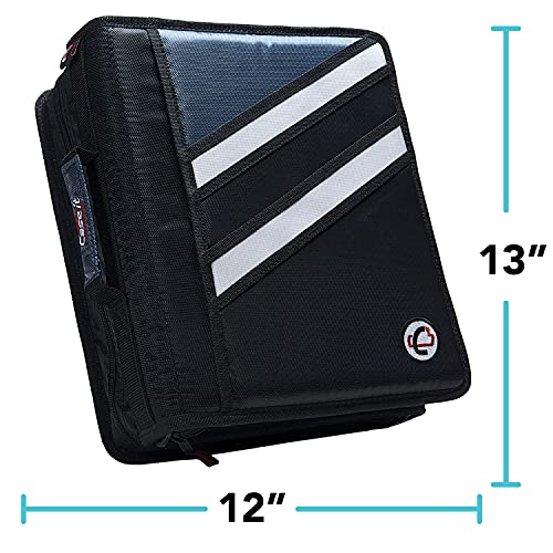 Case-it Z-Binder Two-in-One 1.5-Inch D-Ring Zipper Binders, Red