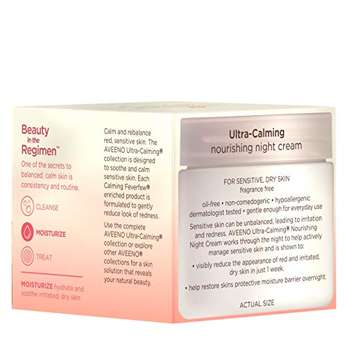 Aveeno Ultra-Calming Nourishing Night Cream, Fragrance Free, 1.7 Ounce