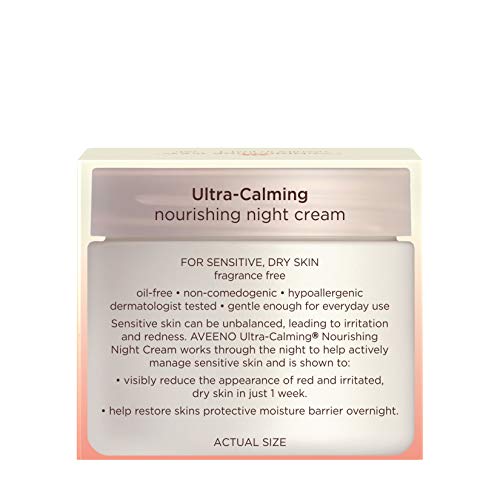 Aveeno Ultra-Calming Nourishing Night Cream, Fragrance Free, 1.7 Ounce