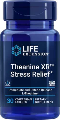 Life Extension Theanine XR Stress Relief – Stay Calm in The Face of Daytime Stress – Gluten-Free – Non-GMO – Vegetarian – 30 Vegetarian Tablets