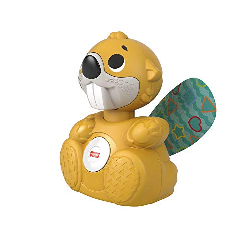 Fisher-Price Linkimals Boppin’ Beaver - UK English Edition, Light-up Musical Activity Toy for Baby, GXD79
