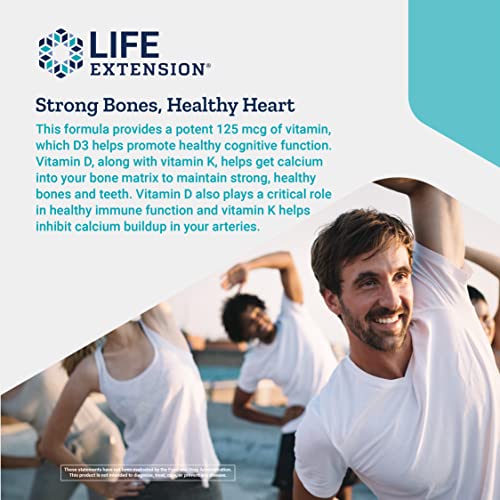 Life Extension Vitamins D and K with Sea-Iodine β Bone, Brain, Thyroid & Arterial Support β Non-GMO, Once Daily, Gluten-Free β 60 Capsules
