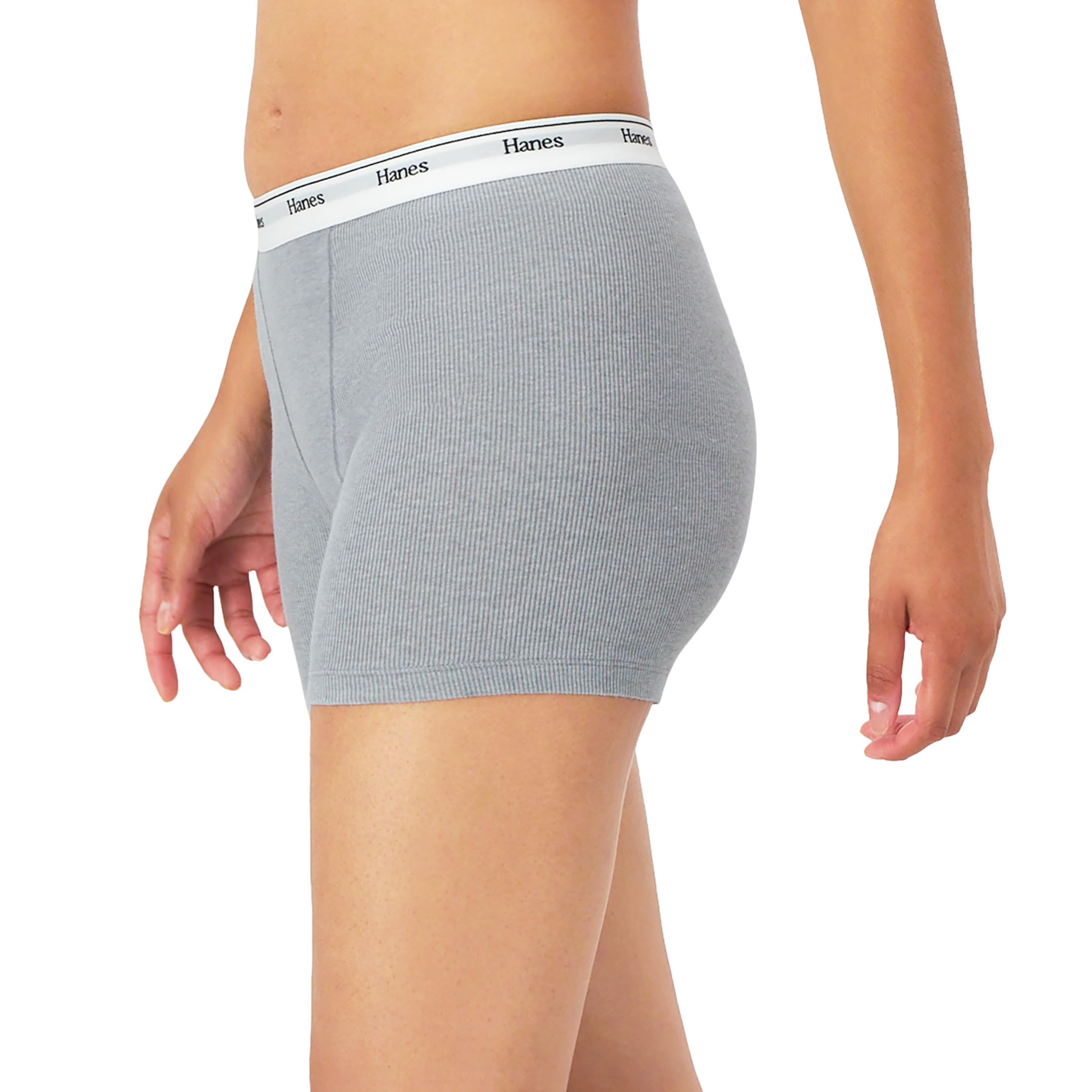 Hanes Women's Mid-Thigh Boxer Brief Pack, Stretch Cotton Underwear, 4-Pack, Fashion Color Mix, X-Large