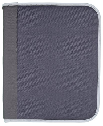 Mead 1-1/2Inch Zipper Binder, 3 Ring Binder, Heavy Duty, PRO Platinum, Gray/Black (72862)