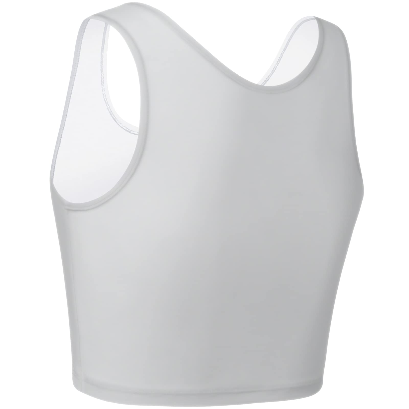 XUJI Women Transgender FTM Zip Up Breathable Half Chest Binder Tank Top (GR, XL) Grey
