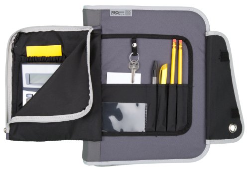 Mead 1-1/2Inch Zipper Binder, 3 Ring Binder, Heavy Duty, PRO Platinum, Gray/Black (72862)