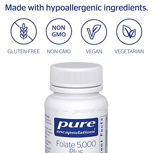 Pure Encapsulations - Folate 5,000 Plus - Activated Folate, Vitamin B12 and B6 Combination - 60 Capsules