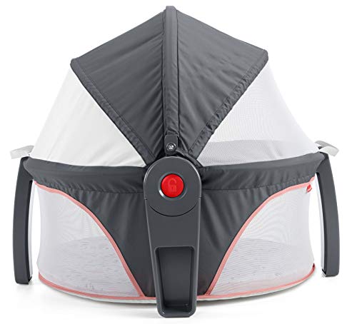 Fisher-Price Portable Bassinet and Play Space On-The-Go Baby Dome with Developmental Toys and Canopy, Pink Pacific Pebble