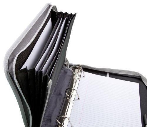 Mead 1-1/2Inch Zipper Binder, 3 Ring Binder, Heavy Duty, PRO Platinum, Gray/Black (72862)