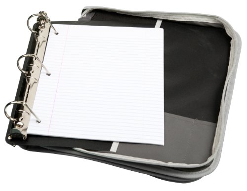Mead 1-1/2Inch Zipper Binder, 3 Ring Binder, Heavy Duty, PRO Platinum, Gray/Black (72862)