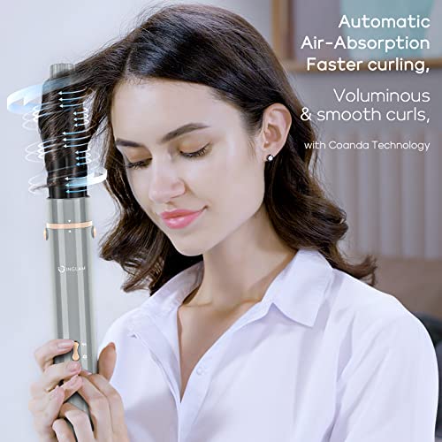 IG INGLAM MegaAIR Styler, 4 in-1 Professional Hair Dryer Brush 110,000 PRM Brushless BLDC Motor Ionic Hot Air Volumizing and Shape, Gray