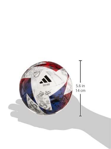 adidas MLS Mini Soccer Ball, White/Blue/Red, 3