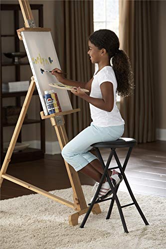 CoscoProducts COSCO 24" Vinyl Padded Folding Stool, Black, 4-Pack