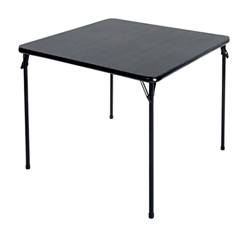 Cosco Square Folding Table 34" Black Steel, Steel Frame, Vinyl