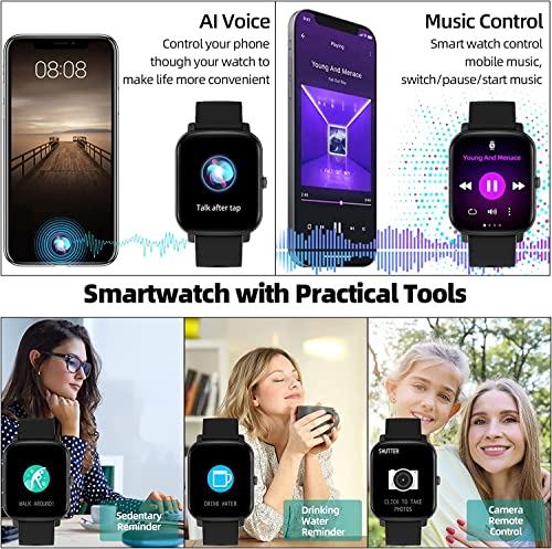 Smart Watch for Android Phones with Call Receive/Dial, 1.7β IP68 Waterproof Fitness Tracker with Heart Rate SpO2, Sleep Tracker Voice Control Sport Activity Trackers Smartwatch for Women Men