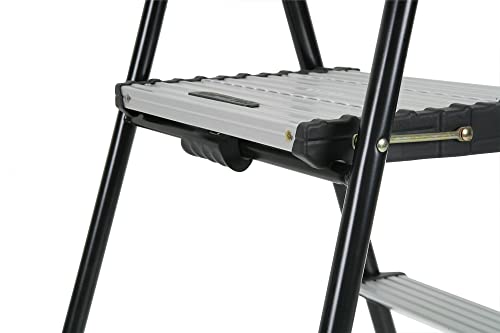 COSCO Three Step Folding Step Stool with Rubber Hand Grip