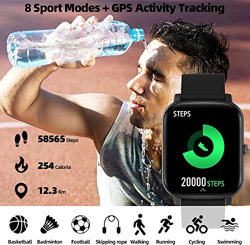 Smart Watch for Android Phones with Call Receive/Dial, 1.7β IP68 Waterproof Fitness Tracker with Heart Rate SpO2, Sleep Tracker Voice Control Sport Activity Trackers Smartwatch for Women Men