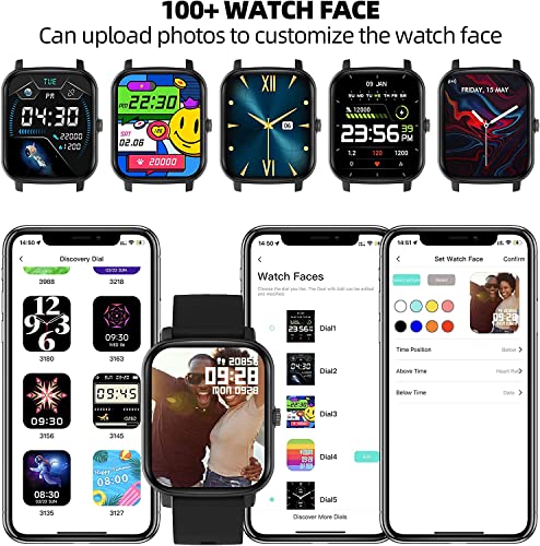Smart Watch for Android Phones with Call Receive/Dial, 1.7β IP68 Waterproof Fitness Tracker with Heart Rate SpO2, Sleep Tracker Voice Control Sport Activity Trackers Smartwatch for Women Men