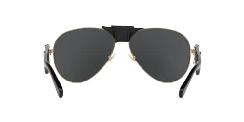 Versace Man Sunglasses Gold Frame, Dark Grey Lenses, 62MM