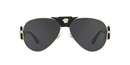 Versace Man Sunglasses Gold Frame, Dark Grey Lenses, 62MM