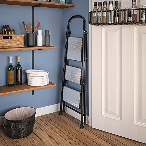 COSCO Three Step Folding Step Stool with Rubber Hand Grip
