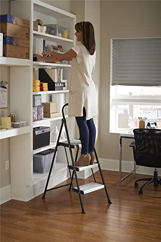 COSCO Three Step Folding Step Stool with Rubber Hand Grip
