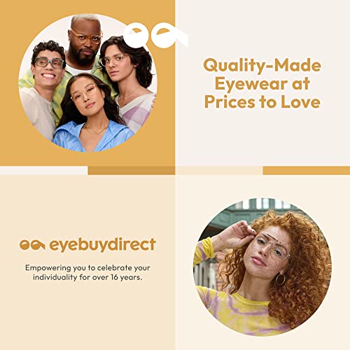 EYEBUYDIRECT Round Blue Light Filtering Glasses for Women and Men, Computer Glasses for Eyestrain Protection, Colman, Large