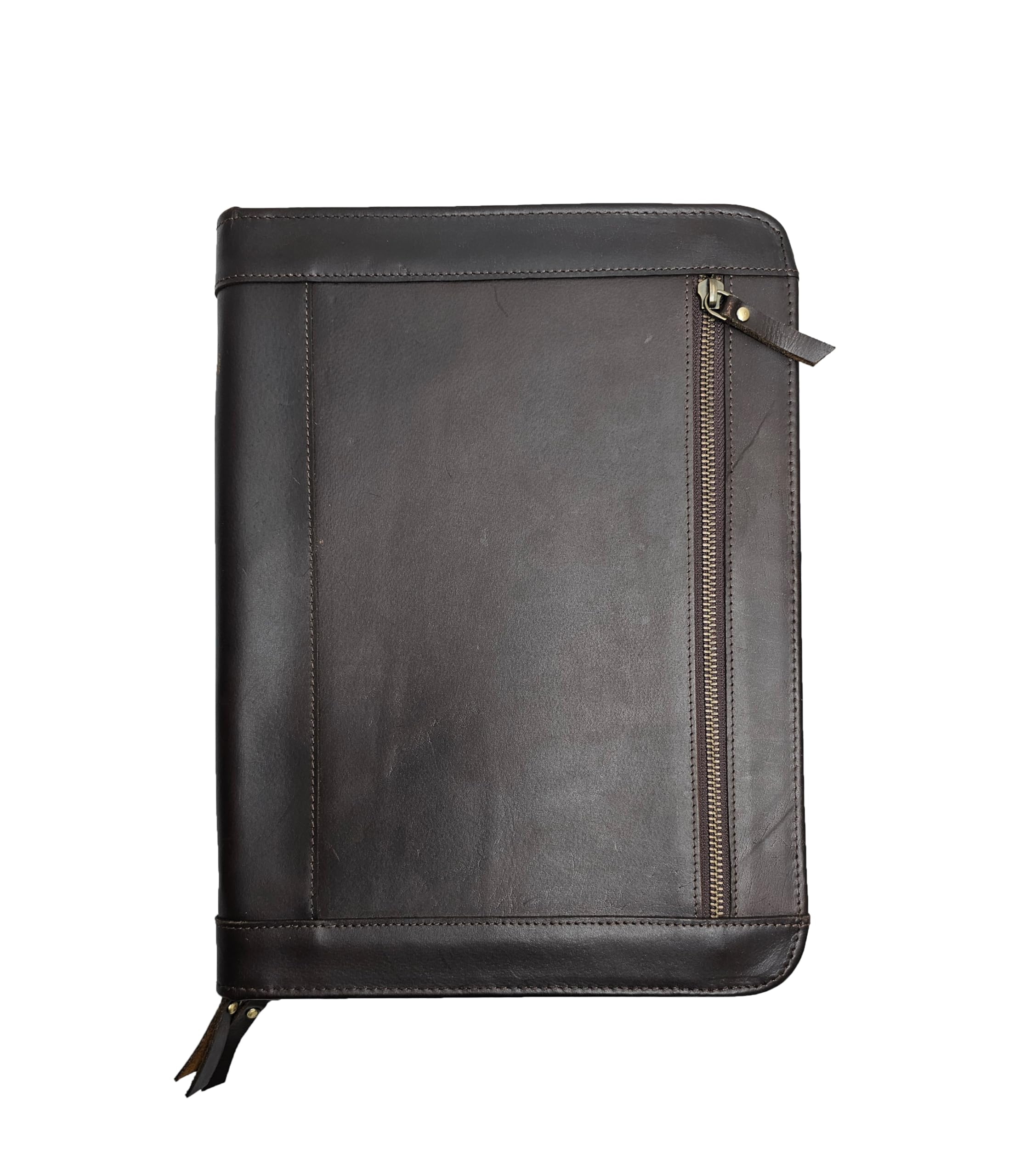 Handmade Genuine Leather Business Portfolio by Jaald | Professional Organizer Men & Women | Durable Leather Padfolio with Sleeves for documents & Notepad Compatible with Ipad pro 12.9"